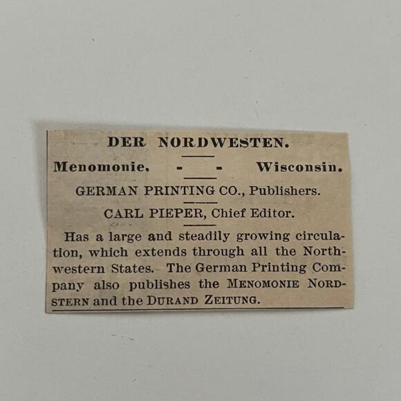 None and/or Unknown | Other | Der Nordwesten Carl Pieper Chief Editor ...
